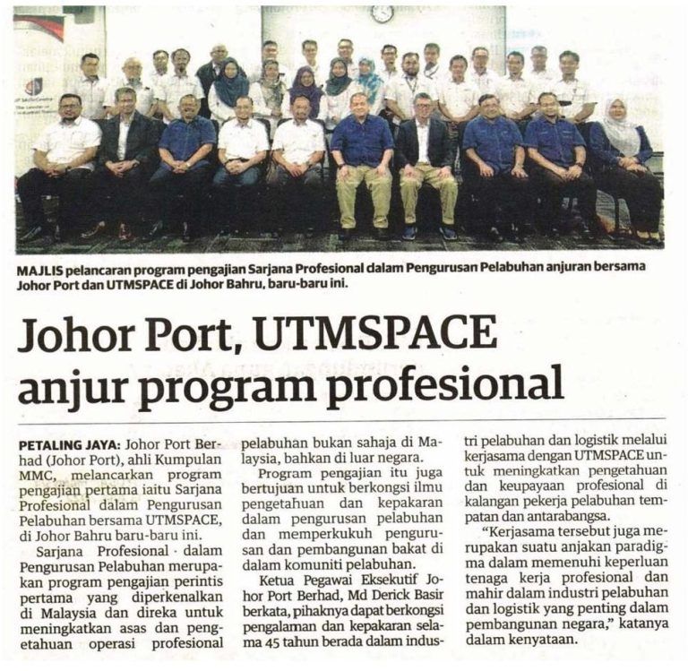 Johor Port, UTMSPACE anjur program profesional - MMC Port