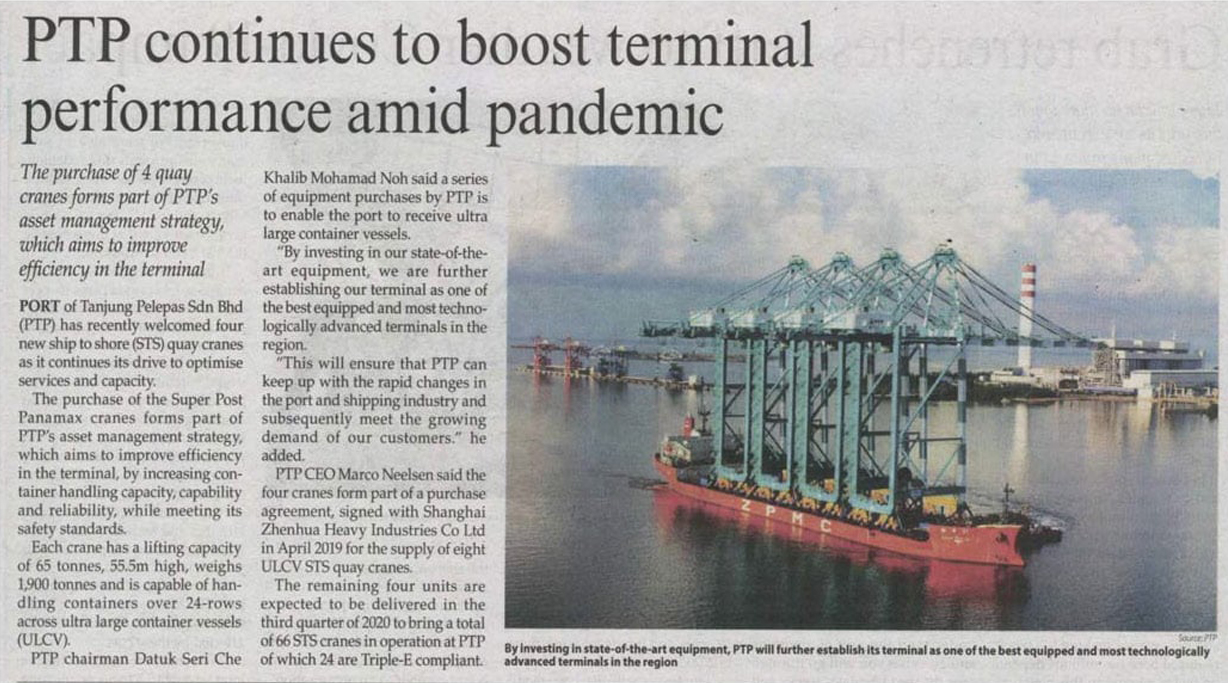 PTP continues to boost terminal performance amid pandemic - MMC Port