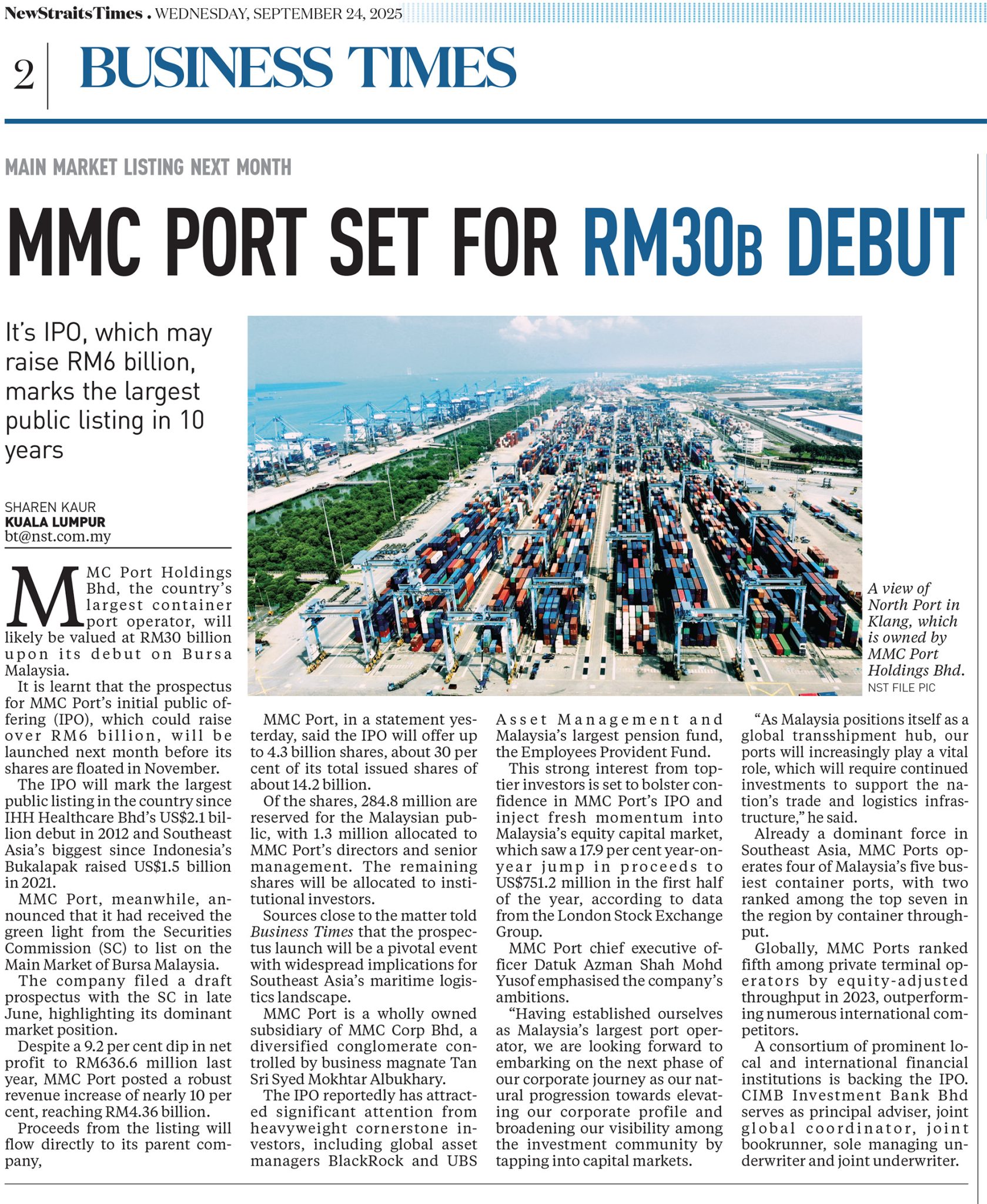 MMC PORT SET FOR RM30B DEBUT - MMC Port